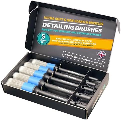 DoitEasy® UK 5x Professional Premium Detailing Brushes, Ultra-Soft, Non ...