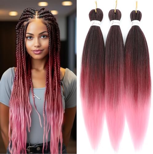Amazon.com : Alileona Ombre Braiding Hair Pre Stretched Long Braid ...