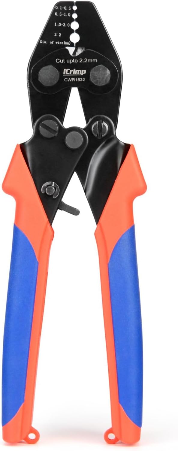 Glarks Up to 2.2mm Wire Rope Crimping Tool with 150Pcs 3 Size Aluminum ...