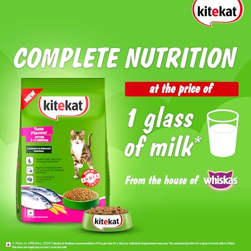 Kitekat Kitten (2-12 Months) Dry Cat Food, Tuna Flavour, 1 kg, Complete ...