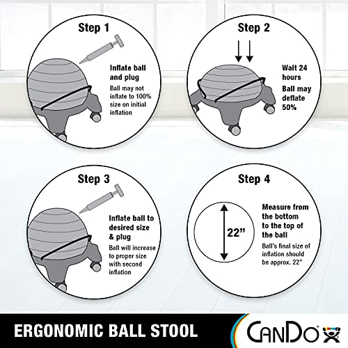 Snapklik.com : CanDo Ball Chair Inflatable Ergonomic Active Seating ...