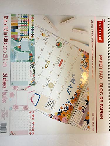 DIY Craft Smith Paper Pad Undated 17-Month Calendar Kit Scrapbook ...