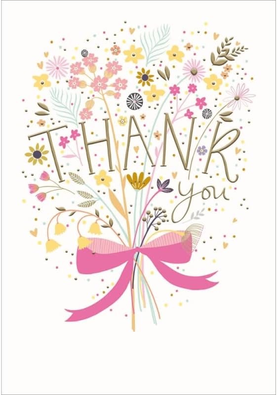 Woodmansterne Female Thank You Card for Women/Girls - Bunch of Flowers ...
