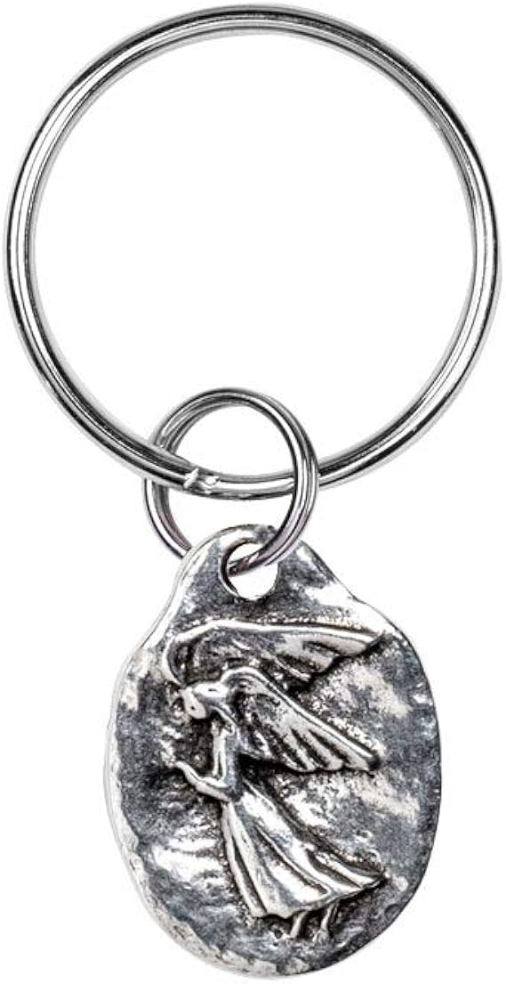 Danforth Guardian Angel Keyring, Handcrafted Pewter, 1” by ¾”, Made In ...