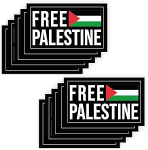 Amazon.com: SICOL PLUS Palestine Flag Sticker, Pack of 10 - Decorative ...