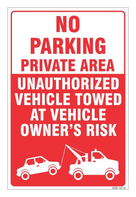 Aditya Sign® NO PARKING PRIVATE AREA Sign Board for Office, Industry ...