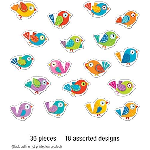 Snapklik.com : Carson Dellosa 36-Piece Mini Boho Bird Cutouts, Colorful ...
