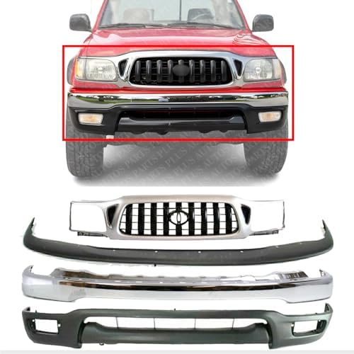 Amazon.com: AUTOS PARTS PLUS Front Bumper Steel + Grille Chrome Shell ...
