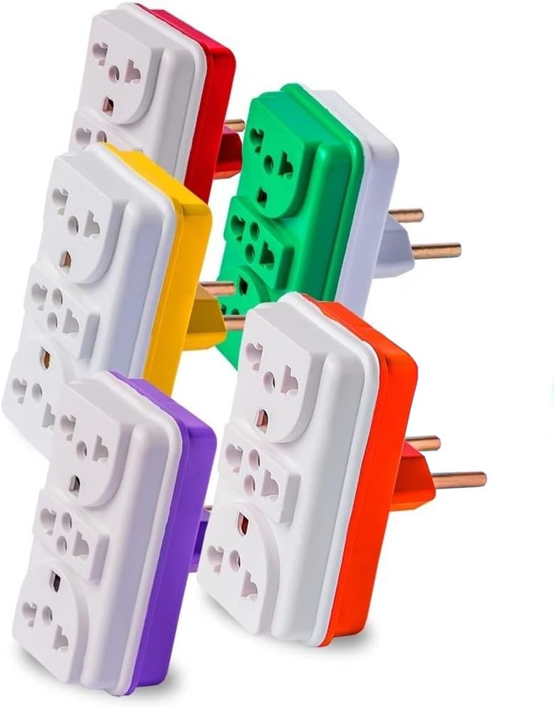 Kit com 05 Adaptadores Tomada Benjamim T 3 Entradas Multiplicador de ...