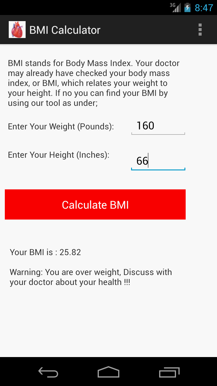 BMI Calculator - App on Amazon Appstore