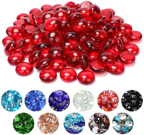Amazon.com: vchin Fire Pit Glass Beads, Red Luster Reflective Tempered ...