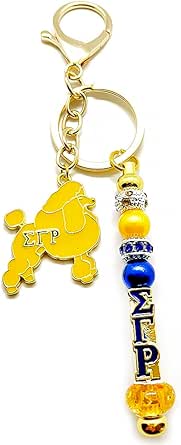 Chan PinPin SIGMA GAMMA RHO Sorority Keychain SGR Poodle Enamel Letter ...