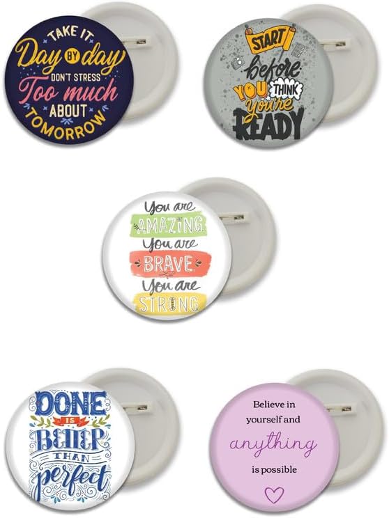 Buy D2C® Plastic Motivational Quotes Round Pin Button Badge - Perfect ...