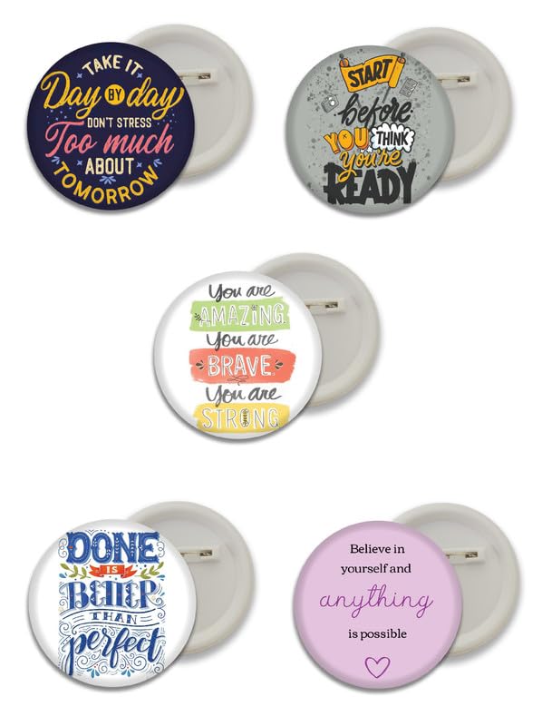 Buy D2C® Plastic Motivational Quotes Round Pin Button Badge - Perfect ...