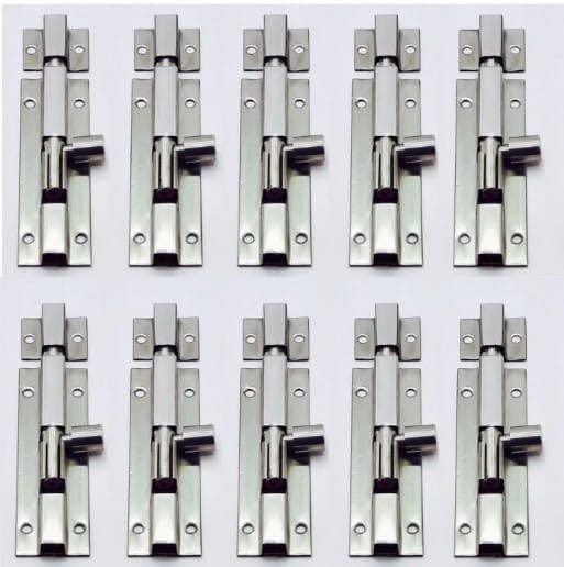 Garilax Aluminium,Steel Glossy Finish, CP SV Tower Bolt (Pack of 10 m ...