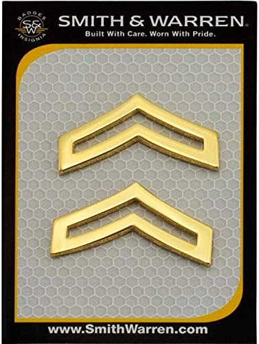 Amazon.com: Smith & Warren Large Corporal Double Chevron Collar Brass ...
