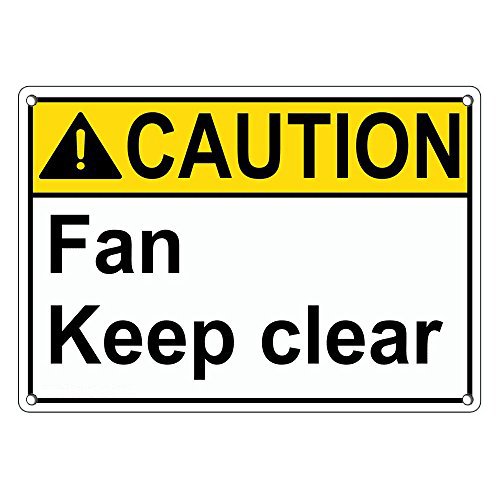 Amazon.com: Weatherproof Plastic ANSI Caution Fan Keep Clear Sign with ...
