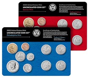 2025 P, D U.S. Mint Uncirculated 20 Coin Mint Set with CoA Uncirculated ...