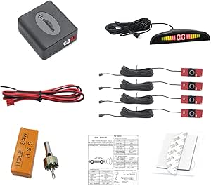 Amazon.com: Riloer Car Reversing Radar System Kit LED Display Car ...