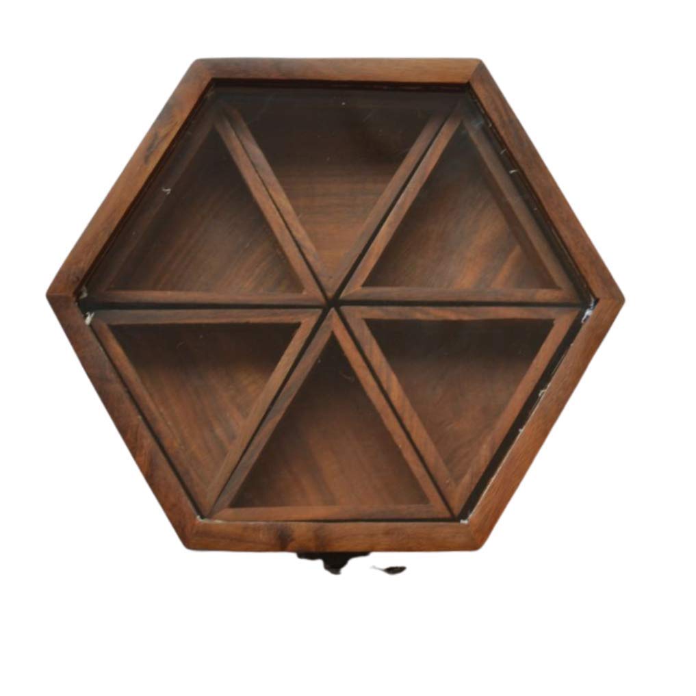 CRAFTGHAR Sheesham Wooden Table Top Masala Box Containers Jars & Wooden ...