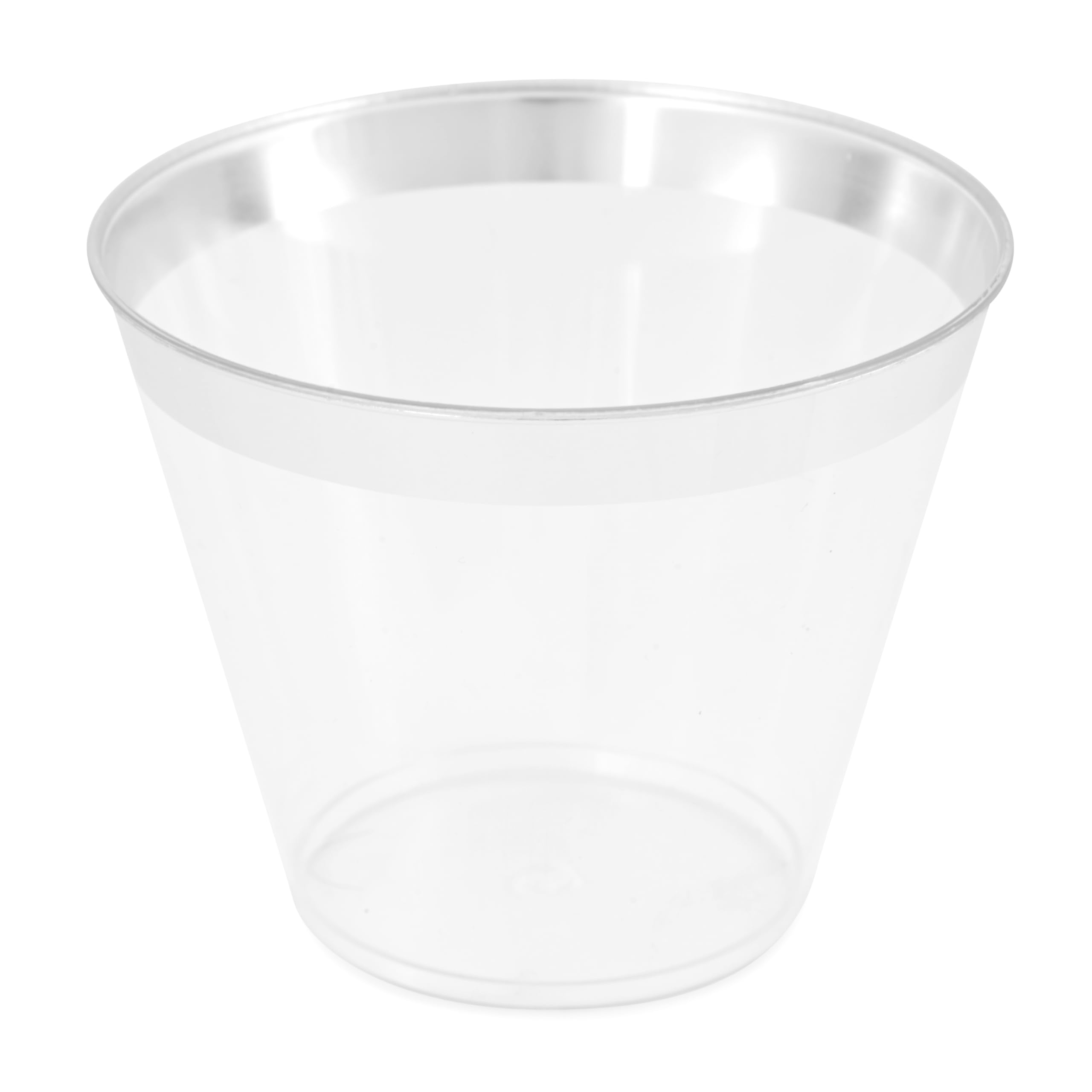 Amazon.com: Crystal Ridge Tableware Premium Silver Rim Clear Plastic ...