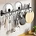 Amazon.com: Pot Rack Hanging Wall Mounted Knife Pot Lid Holders Black ...