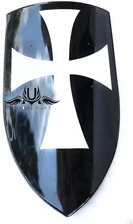 Amazon.com: Black/White Cross Shield-Armour Knight Warrior 24 Inch ...