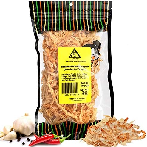 Amazon.com: Spicy Garlic Pepper Saki Ika Dried Cuttlefish Snack ...