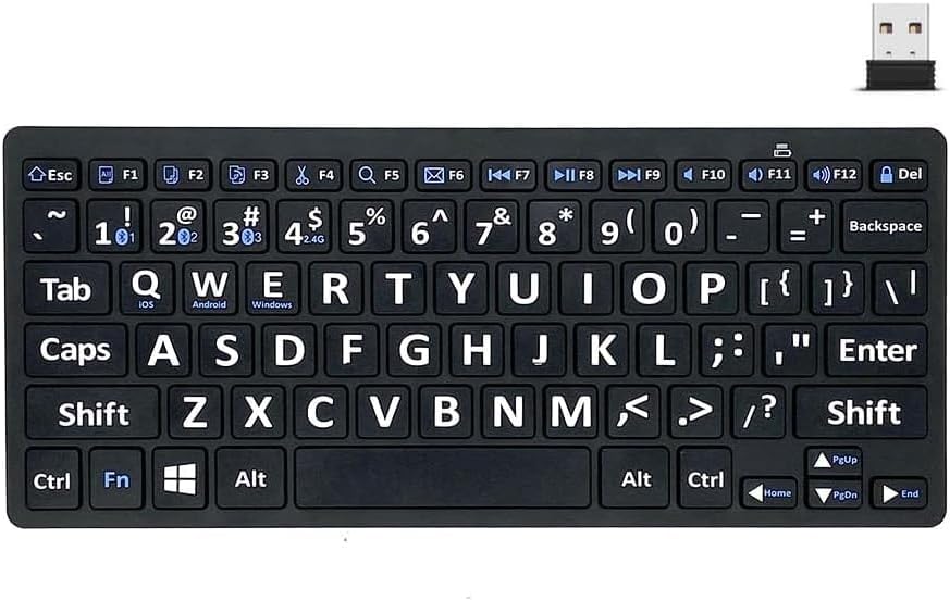 BRIMFORD Large Print Keyboard Easy to See 78 Keys for Elderly or ...