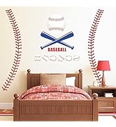 Amazon.com: Vinyl Baseball Wall Decals Big Baseball Stitches Stickers ...