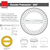 Isomars Procircle, 180° Protractor And 360° Protractor Combo | Ideal For Manadala Art ...