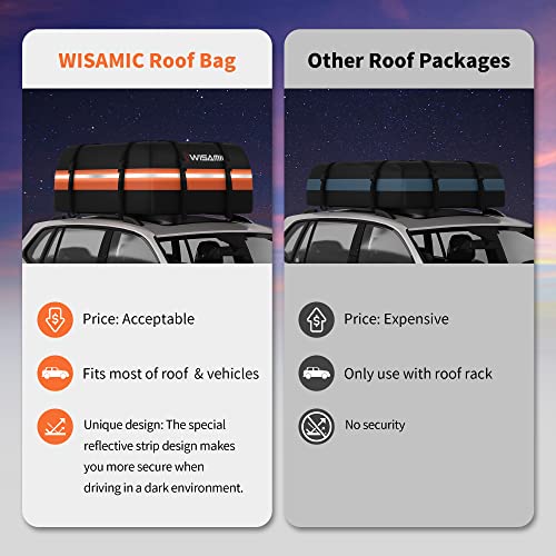 Snapklik.com : WISAMIC Rooftop Cargo Carrier 1000D PVC Car Roof Cargo ...