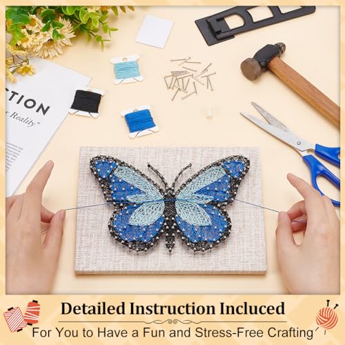 WEBEEDY DIY String Art Kit Blue Butterfly Craft Kit Creative Craft Kits ...