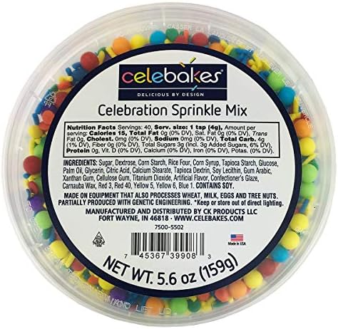Amazon.com: Celebakes by CK Products Celebration Sprinkle Mix, 5.6 oz ...