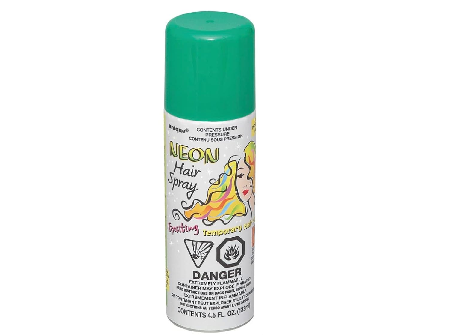 Amazon.com: Unique Temporary Neon Color Hair Spray, 4.5 Oz, Green ...