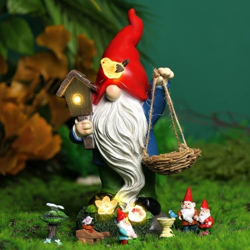 Amazon.com : NESSUS Garden Gnomes Outdoor, Large 12.5"" Gnomes ...
