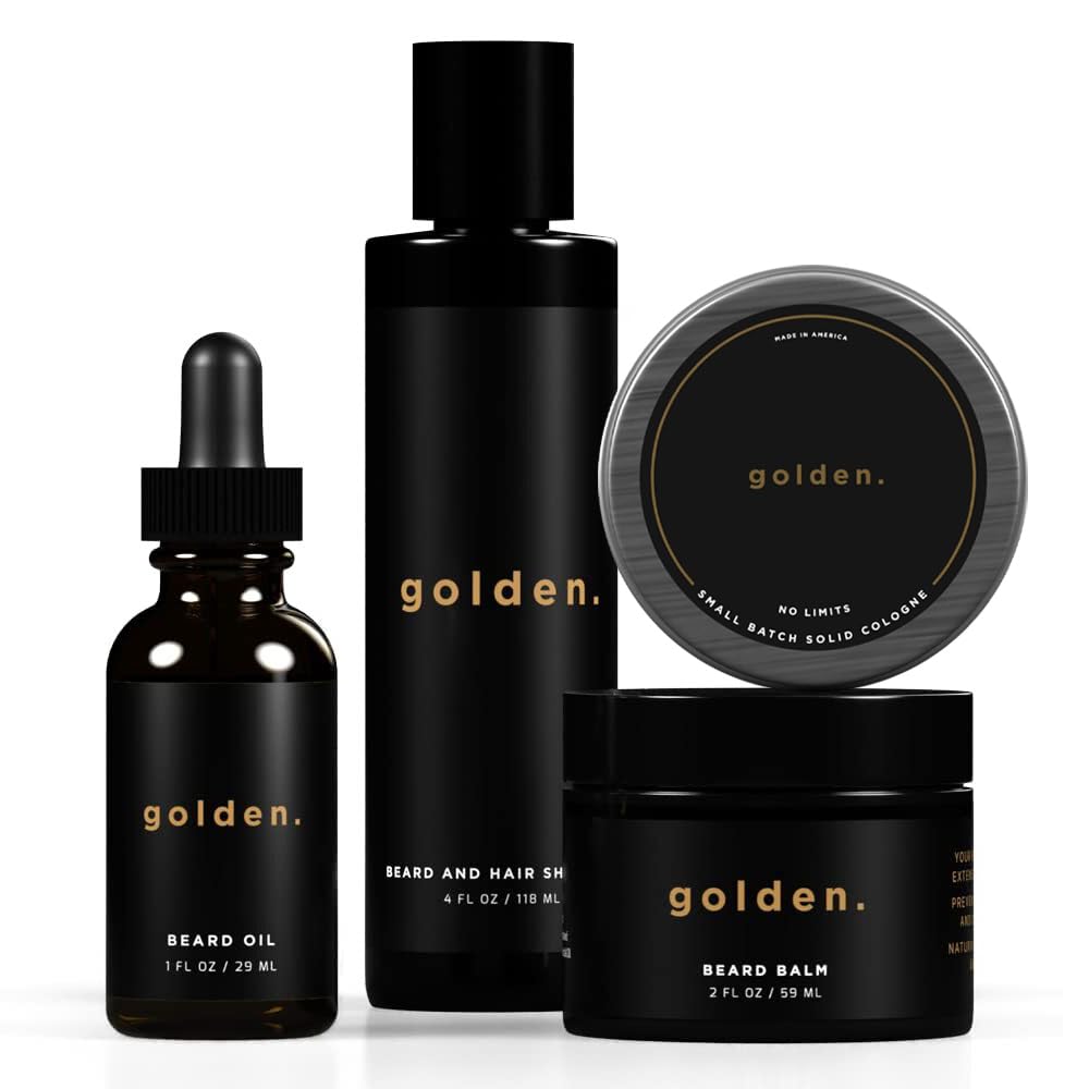 Amazon.com : Golden Grooming Co. Beard Kit Bundle: Complete Beard Care ...