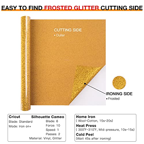 Snapklik.com : HTVRONT Gold Glitter HTV Heat Transfer Vinyl Rolls - 10 ...
