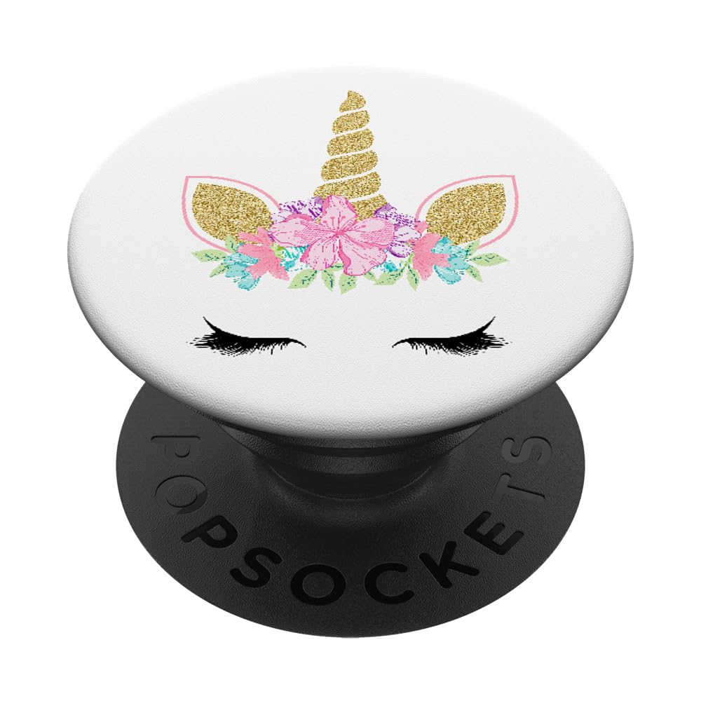 Amazon.com: Cute Floral Unicorn Unicorn Face on White PopSockets ...