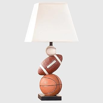 HERBESTBAY Kids Table Lamp, 14 Inch Football, Basketball & Baseball ...