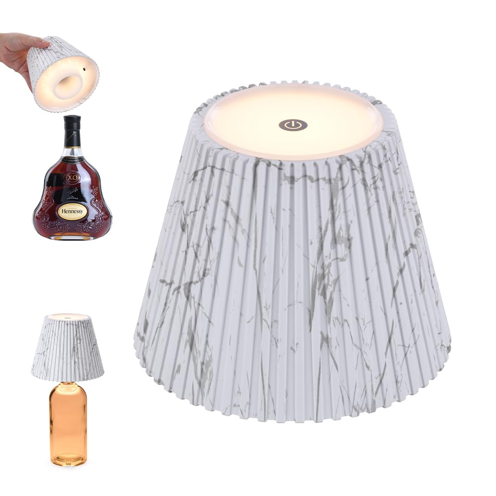 WILIT Wireless Bottle Lamp Shades for Table Lamps, 3 Level Brightness ...