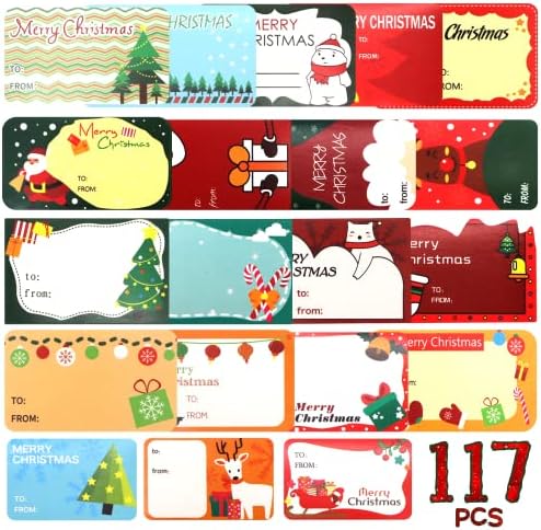 Christmas Labels Stickers 160Pcs Christmas Tags Stickers Christmas Name ...