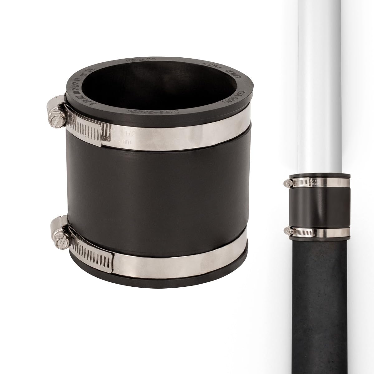 Amazon.com: Fernco P1056-3/250 3-in. x 2.5-in. Cast Iron, Plastic and ...