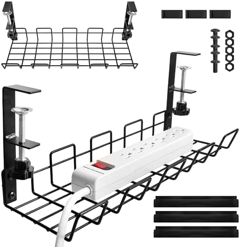 Amazon.com: NICESHIP-Cable Management Under Desk - Wire Management Tray ...