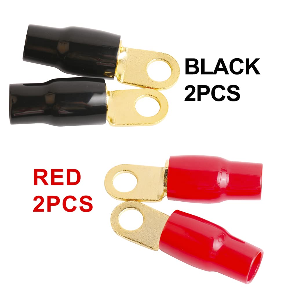 2 Gauge Rings 2pc Platinum Dual 4 AWG Gauge Ring Battery Terminal ...