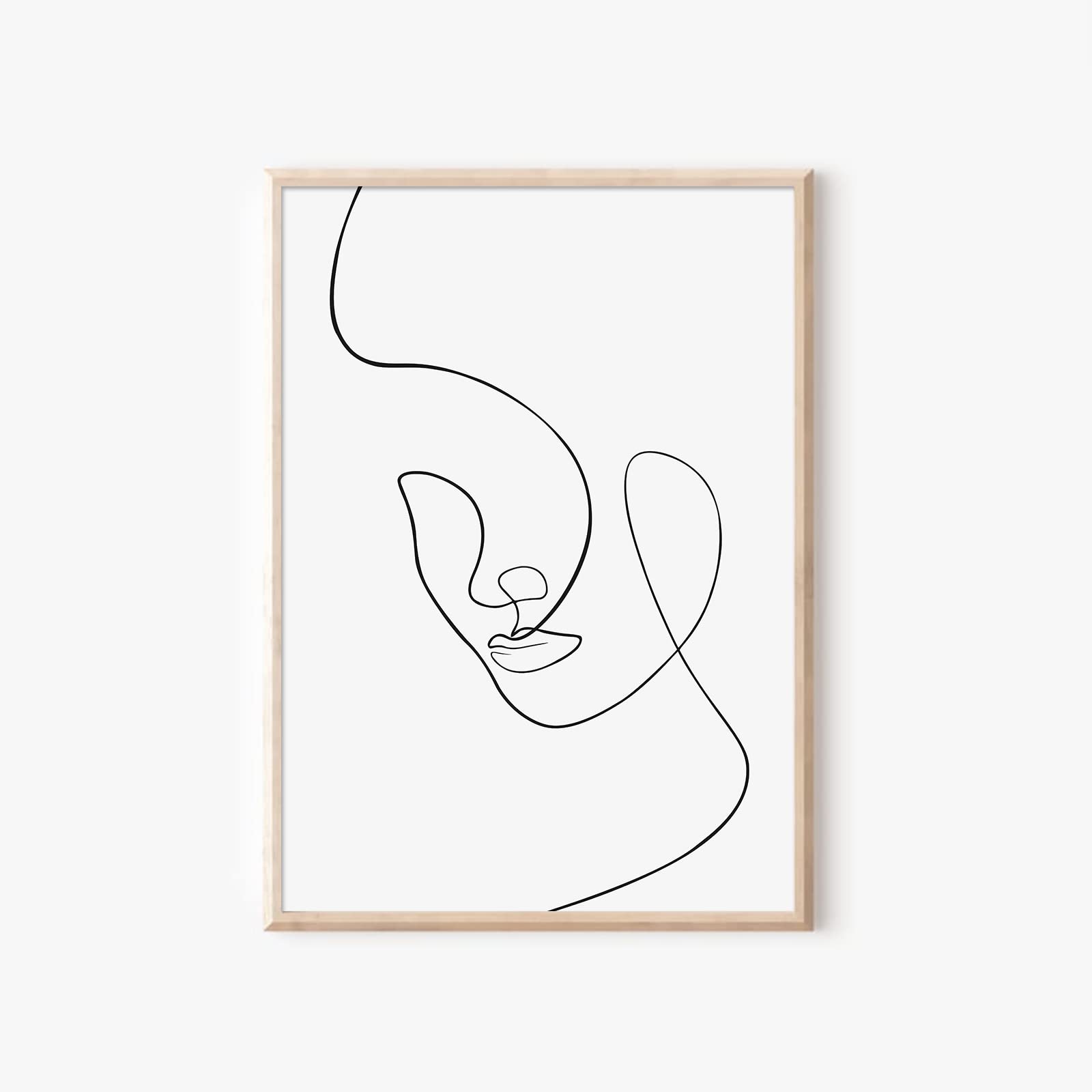 Buy Abstract Line Woman Face Wall Art Minimalist Line Art Print ...