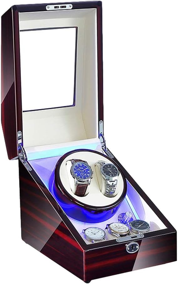 Amazon.com: Watch Winder for 2 Automatic Watches + 3 Storage Blue LED ...