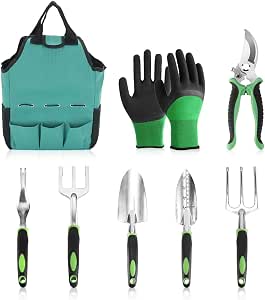 Amazon.com : 7 Set Stainless Steel Heavy Duty Garden Tool Set (Trowel ...