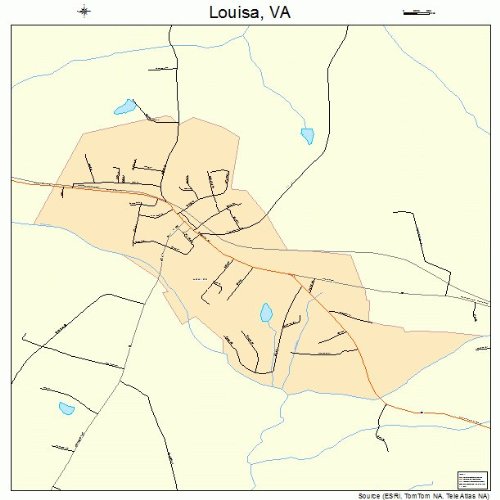 Amazon.com : Large Street & Road Map of Louisa, Virginia VA - Printed ...