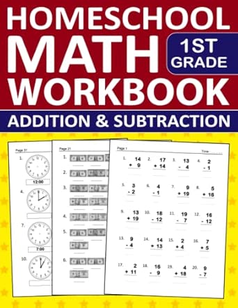 Math Homeschool Workbook 1st grade addition and subtraction Exercises ...